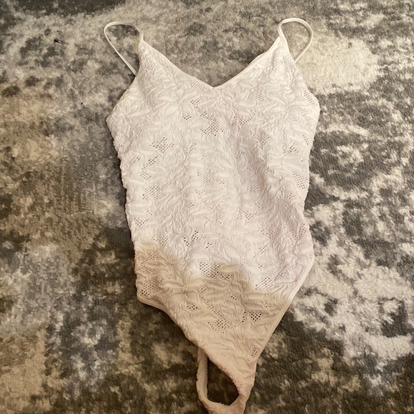 Nikibiki | Tops | Nikibiki White Lace Bodysuit With Built In Coverage ...